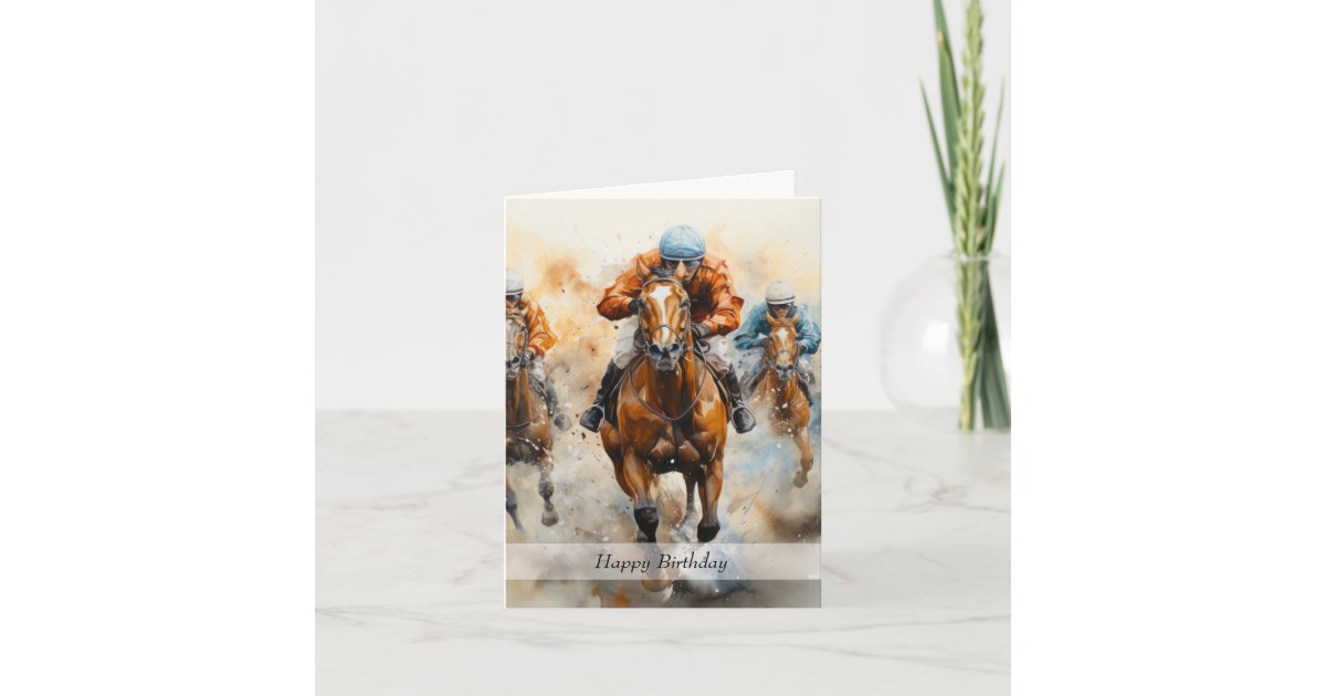 Horse Racing Birthday Card | Zazzle