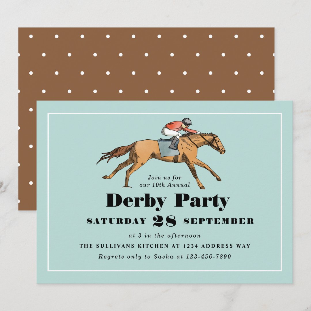 Horse Racing Birthday Derby Party Invitation | Zazzle