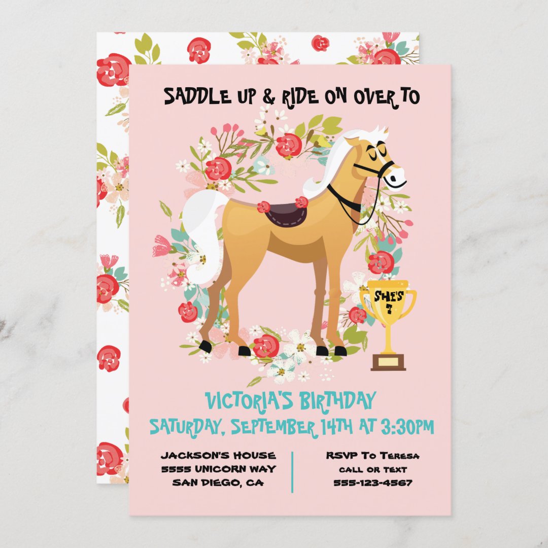 Horse Racing Birthday Party Invitation | Zazzle