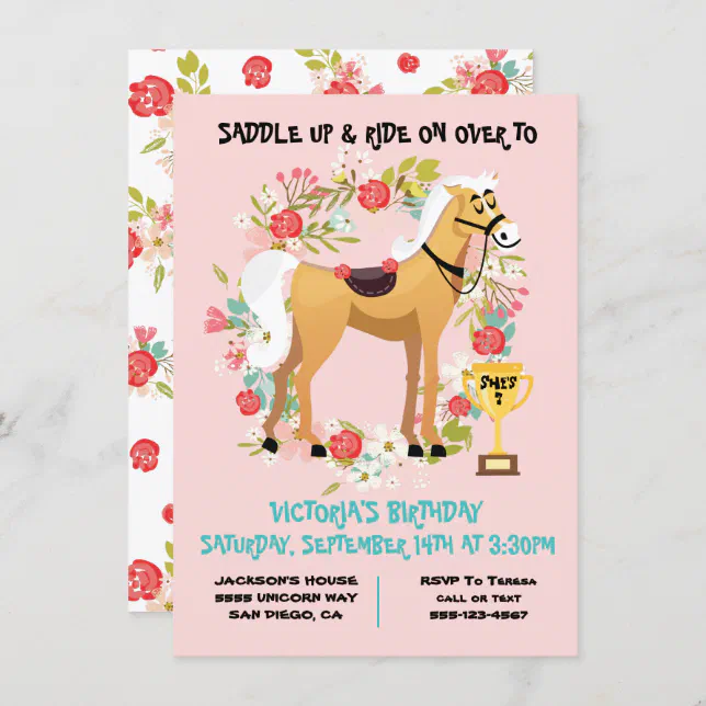 Horse Racing Birthday Party Invitation | Zazzle