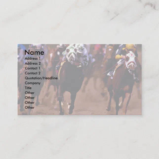 Horse racing business card | Zazzle