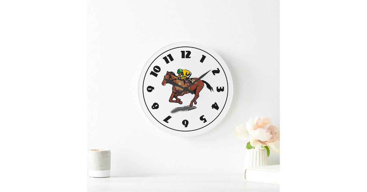 Horse Racing Clock | Zazzle