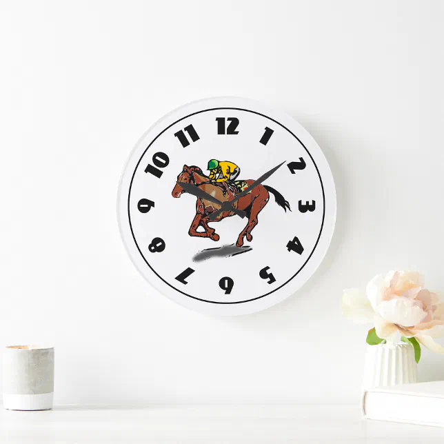 Horse Racing Clock | Zazzle