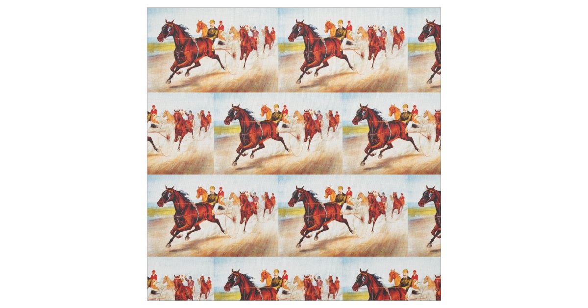Horse racing fabric | Zazzle