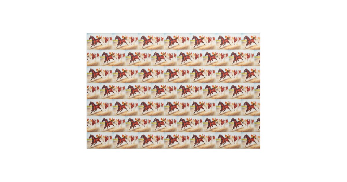 Horse racing fabric | Zazzle