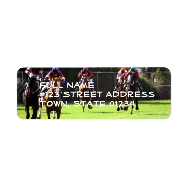 Horse Racing Field Mailing Labels | Zazzle