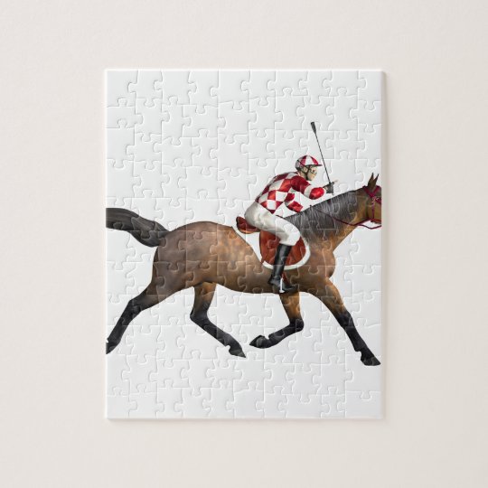 Horse Racing Jockey and Horse Jigsaw Puzzle | Zazzle.com