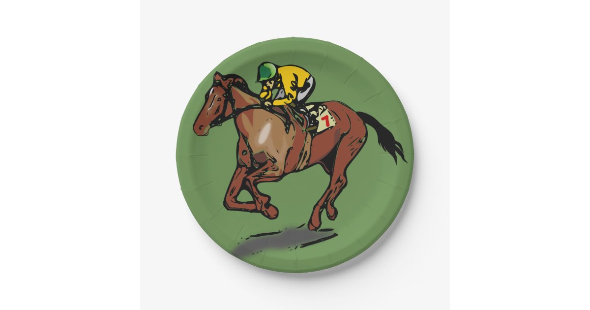 Horse Racing Paper Plates | Zazzle
