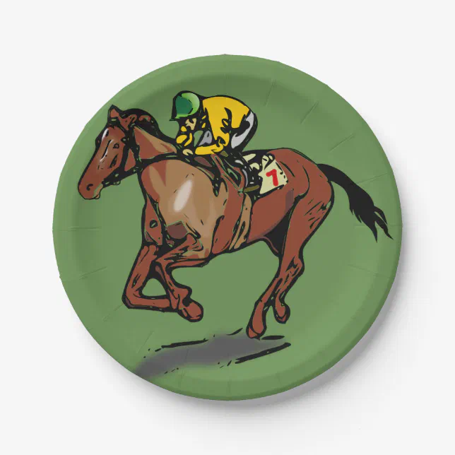 Horse Racing Paper Plates | Zazzle