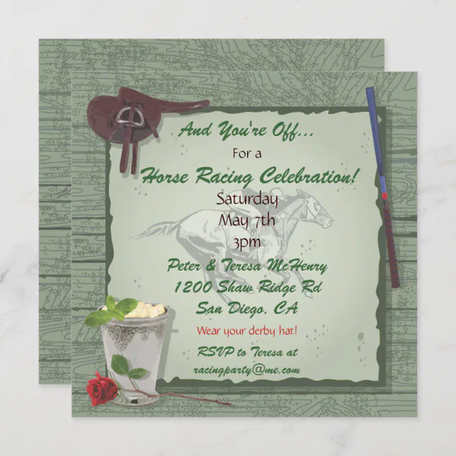 Horse Racing Party Invitation | Zazzle