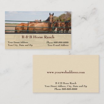Horse Ranch Business Card | Zazzle