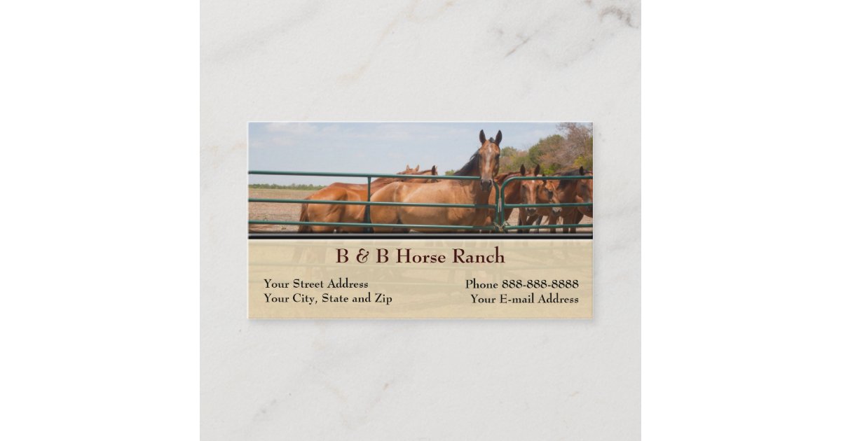Horse Ranch Business Card | Zazzle