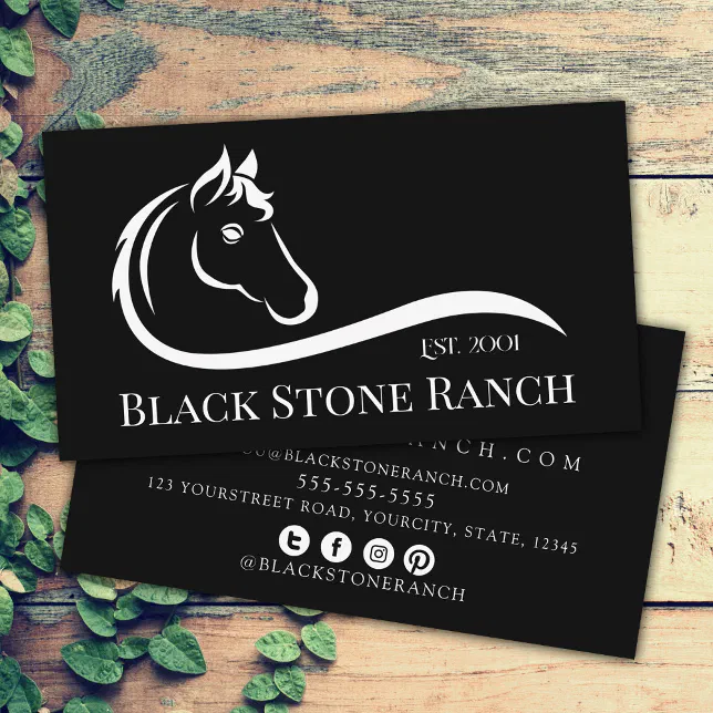 Horse ranch logo equestrian stable branding business card | Zazzle
