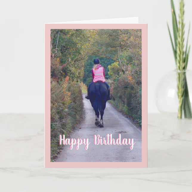 Horse rider Birthday Card | Zazzle