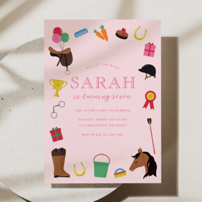 Horse Riding Birthday Party invitation | Zazzle