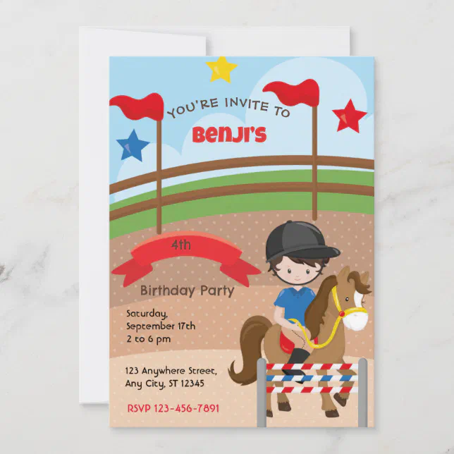 Horse Riding Birthday Party Invitation | Zazzle