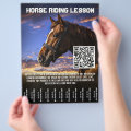 Horse Riding Lesson Flyer With QR Code | Zazzle