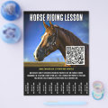 Horse Riding Lesson Flyer with QR Code v.2 | Zazzle