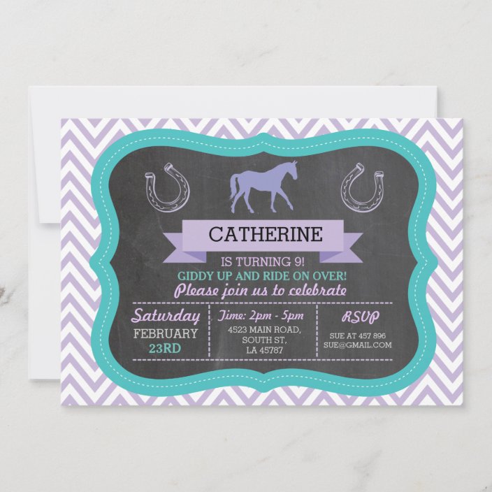 Horse Riding Party Invite Pony Invitation Invite | Zazzle.com