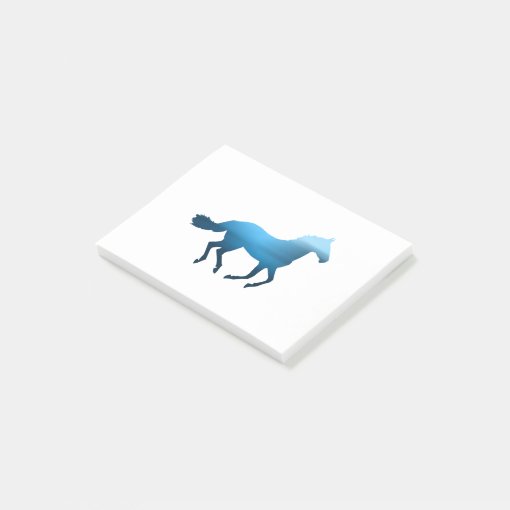 Horse - Running - Blue Post-it Notes | Zazzle