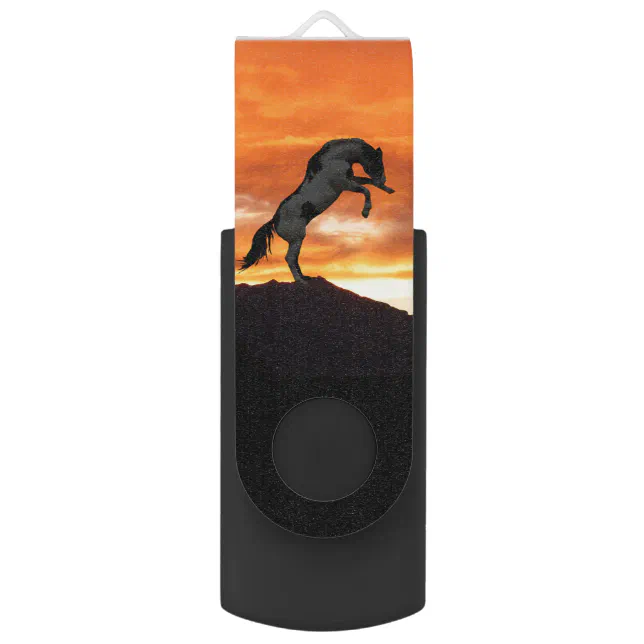 Horse Silhouette Swivel USB 2.0 Flash Drive | Zazzle