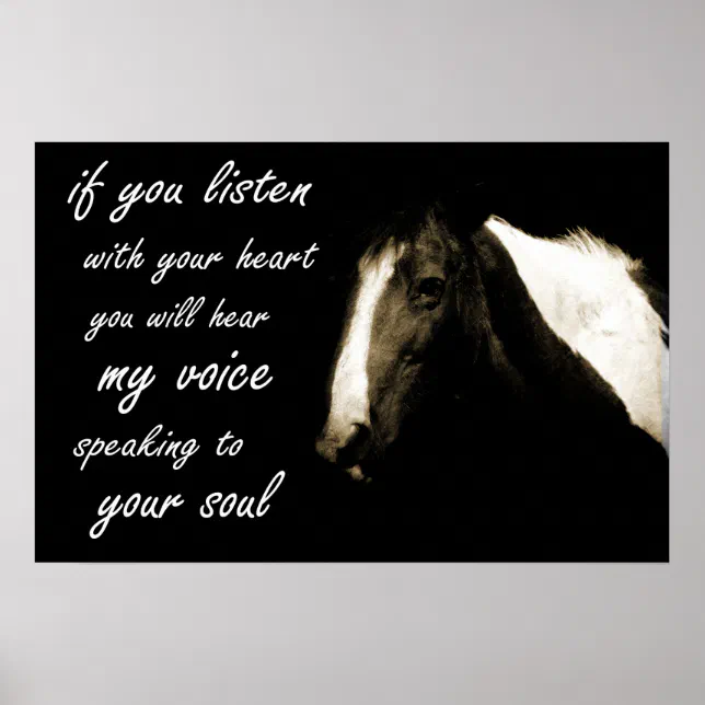 Horse Speaking to your soul Equine Therapy Poster | Zazzle