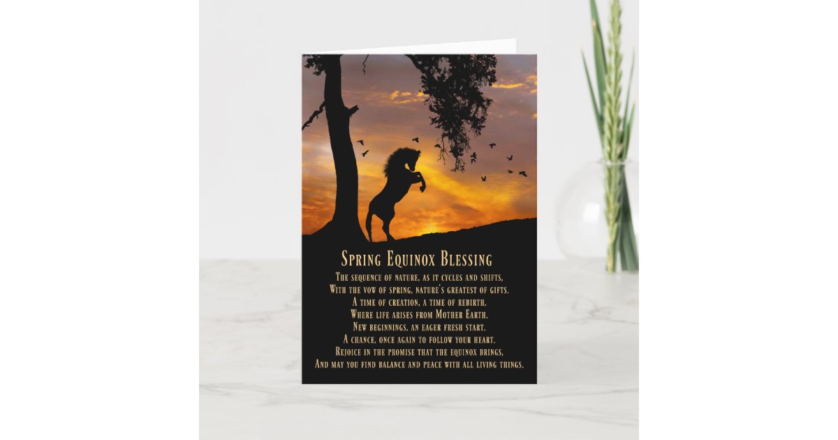 Horse Spring Equinox Blessing Poem Card | Zazzle