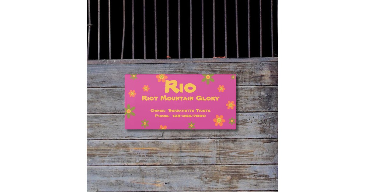 Horse Stall Name Owner Text Contact Info Barn Door Sign | Zazzle