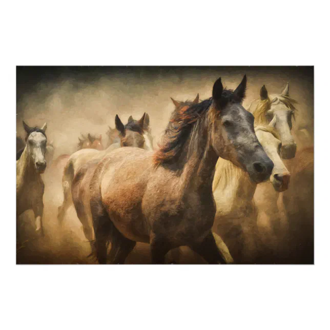 horse stampede poster | Zazzle