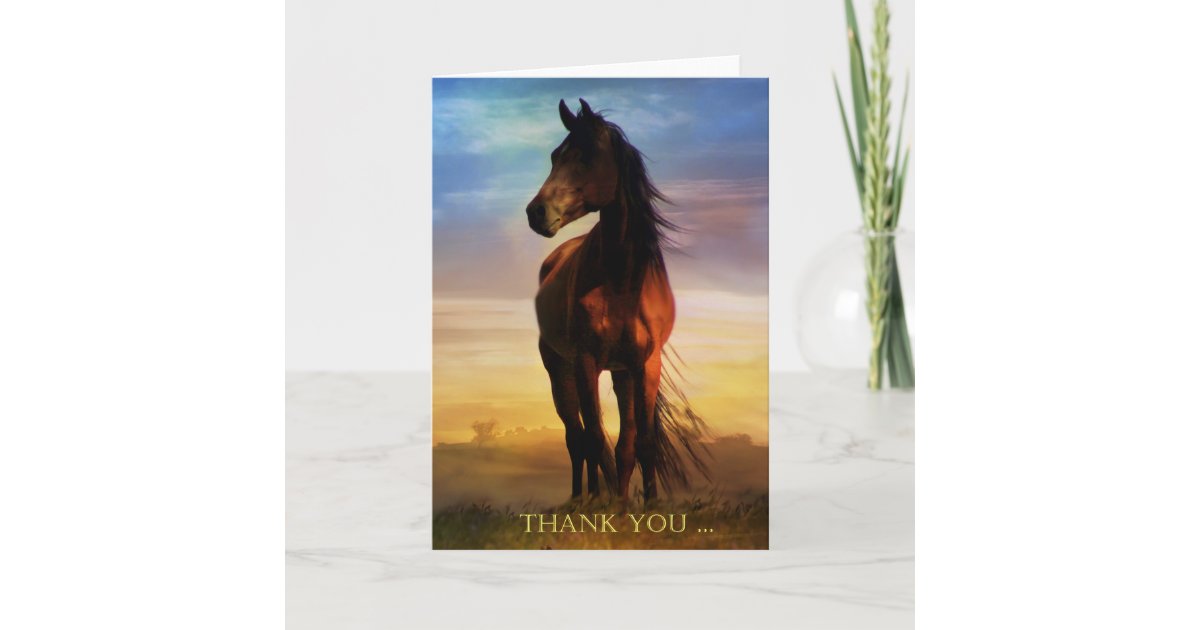 Horse Thank You Note Card | Zazzle