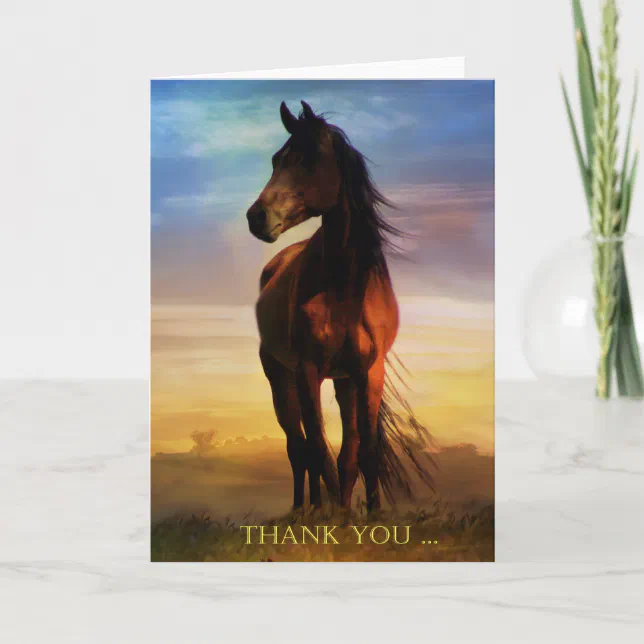 Horse Thank You Note Card | Zazzle