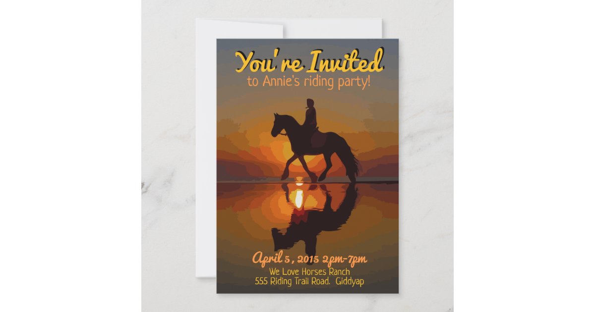 Horse Theme Invitation. Horseback Riding Party Invitation | Zazzle
