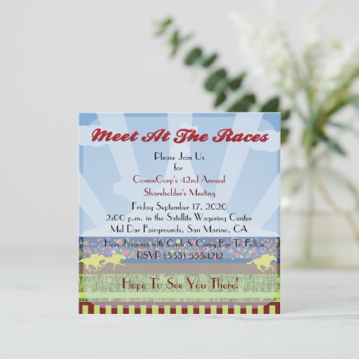 Horse Track Race Event Corporate Party - Invitation | Zazzle