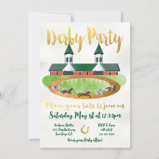 Horse Track Stables Racing Derby Party Invitation | Zazzle