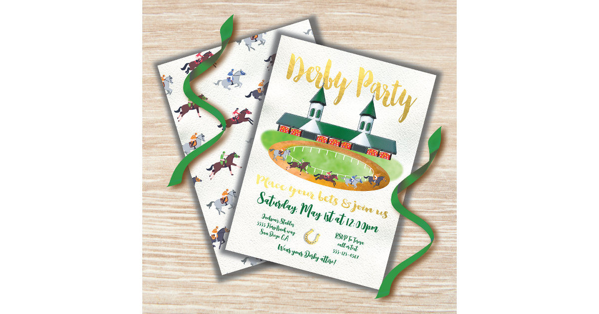 Horse Track Stables Racing Derby Party Invitation | Zazzle