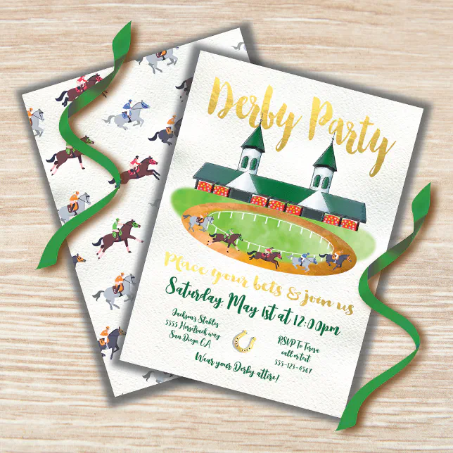 Horse Track Stables Racing Derby Party Invitation | Zazzle