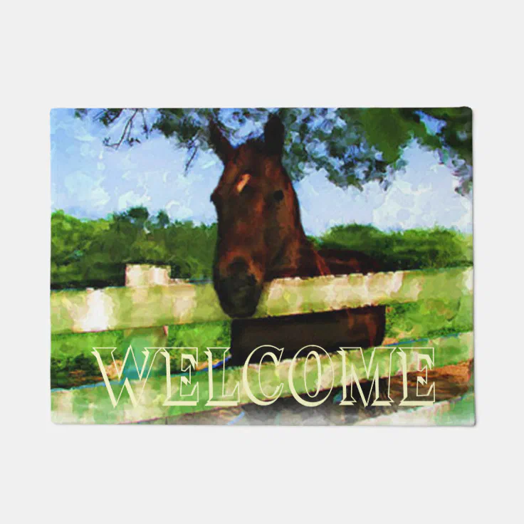 Horse Welcome Doormat | Zazzle