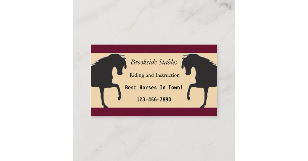Horseback Riding Business Card | Zazzle