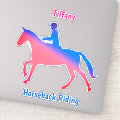 Horseback Riding Custom-Cut Vinyl Sticker | Zazzle