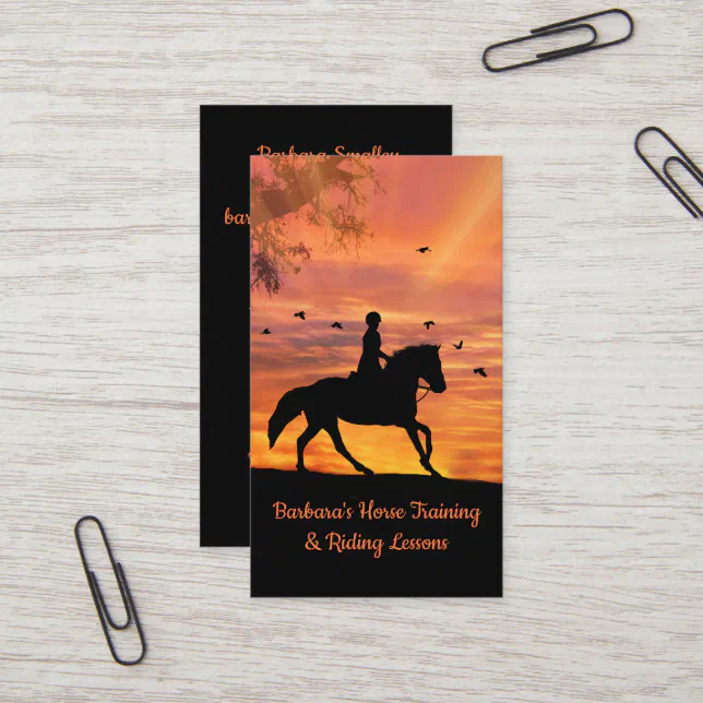 Horseback Riding Lessons Training Business Cards | Zazzle