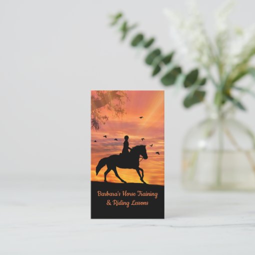 Horseback Riding Lessons Training Business Cards | Zazzle