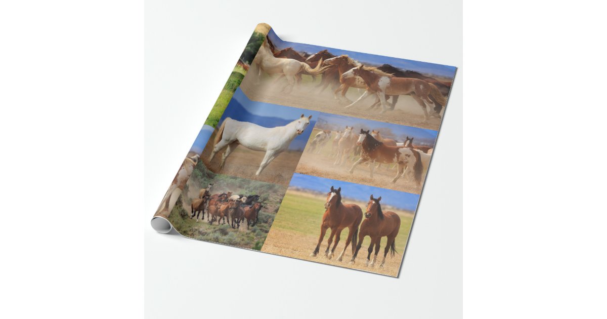 Horses Collage Wrapping Paper | Zazzle