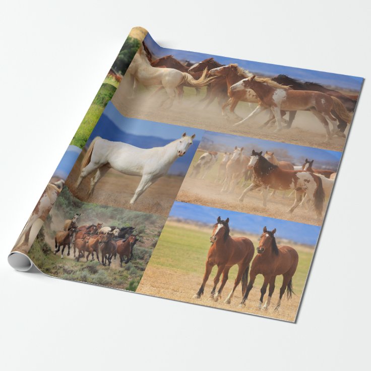 Horses Collage Wrapping Paper | Zazzle