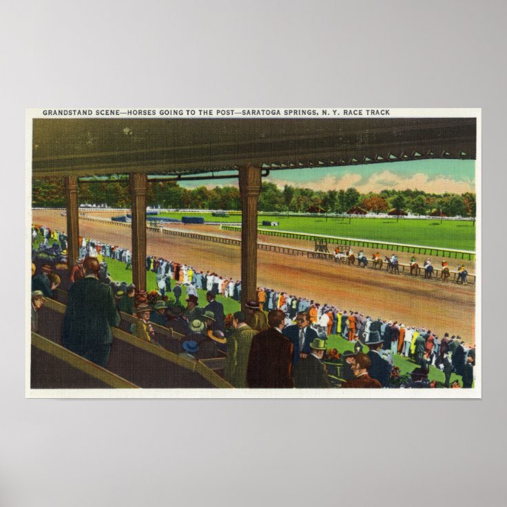 Horses Going to the Post at Race Track Poster | Zazzle