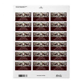 Horses Horseshoes Barn Wood Cowboy Address Labels | Zazzle