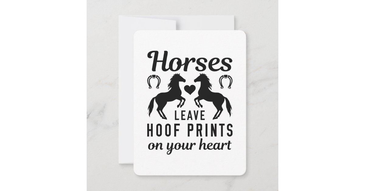 Horses Leave Hoof Prints On Your Heart Holiday Card | Zazzle