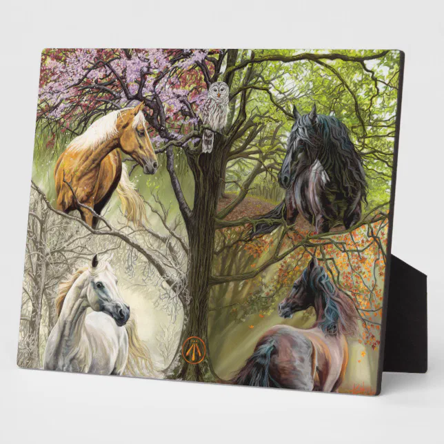 Horses of the Four Elements Art Plaque | Zazzle