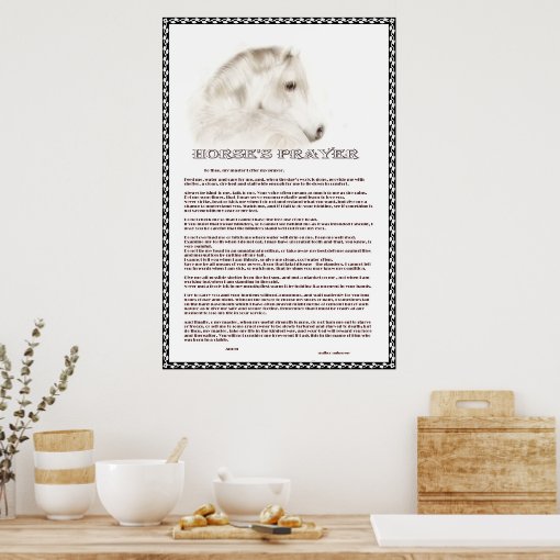 Horse's Prayer Poster | Zazzle