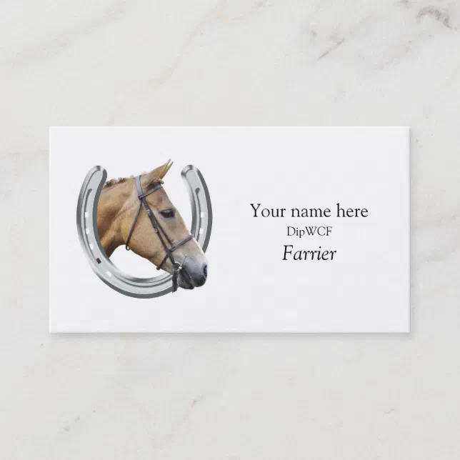 Horseshoe logo for farriers business card | Zazzle