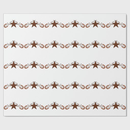 Horseshoe Star Scroll Wrapping Paper | Zazzle